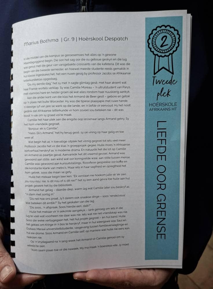 ATKV Fynskrif prestasie vir Hoërskool Despatch - AWSUM School News