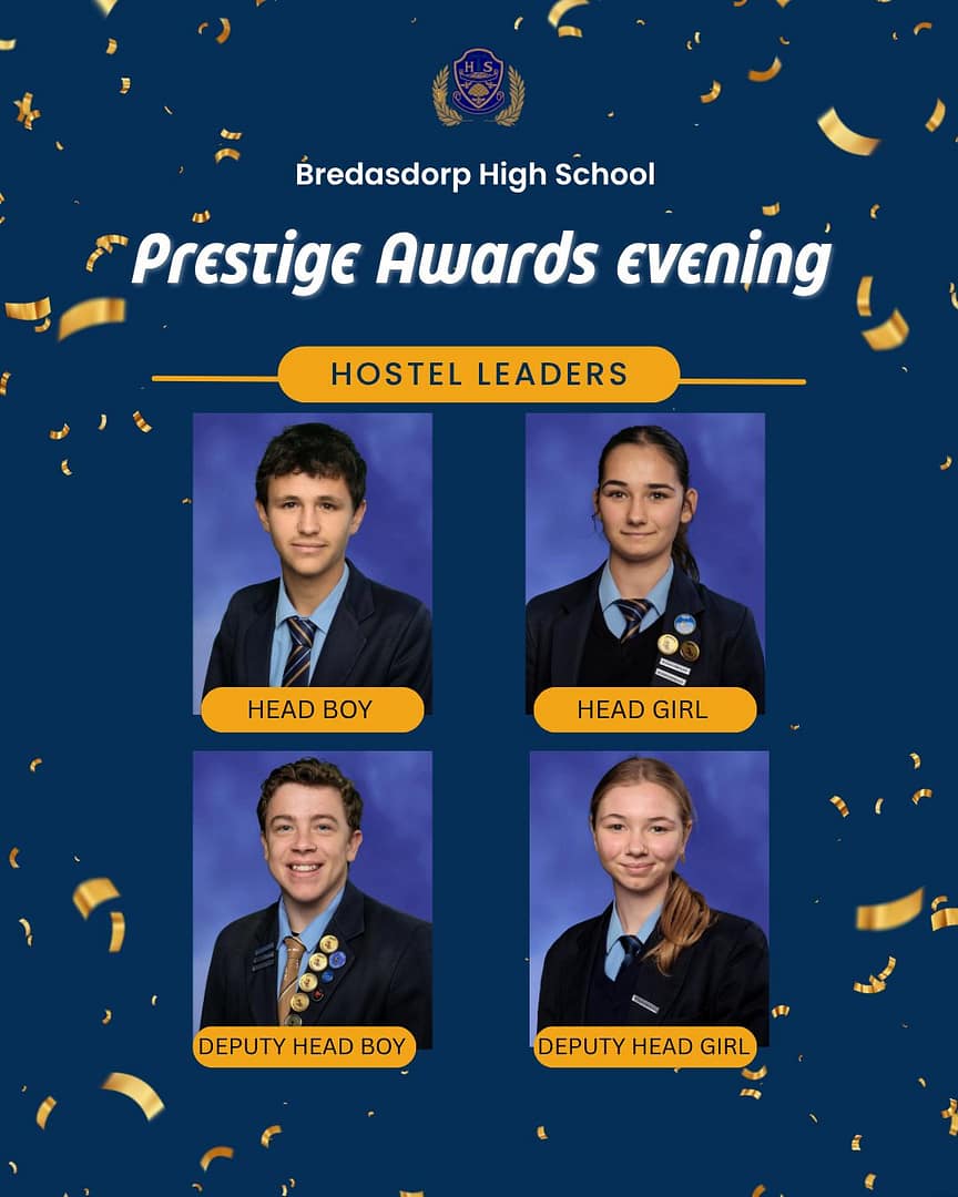 Hoërskool Bredasdorp hoofleiers vir 2026 - AWSUM School News